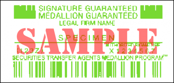 Medallion Signature Guarantee Stamp Program - Sterling Issuer Services